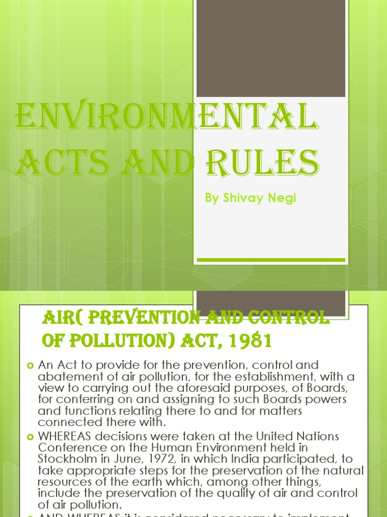 Environmental Acts and Rules | PDF | Air Pollution | Combustion