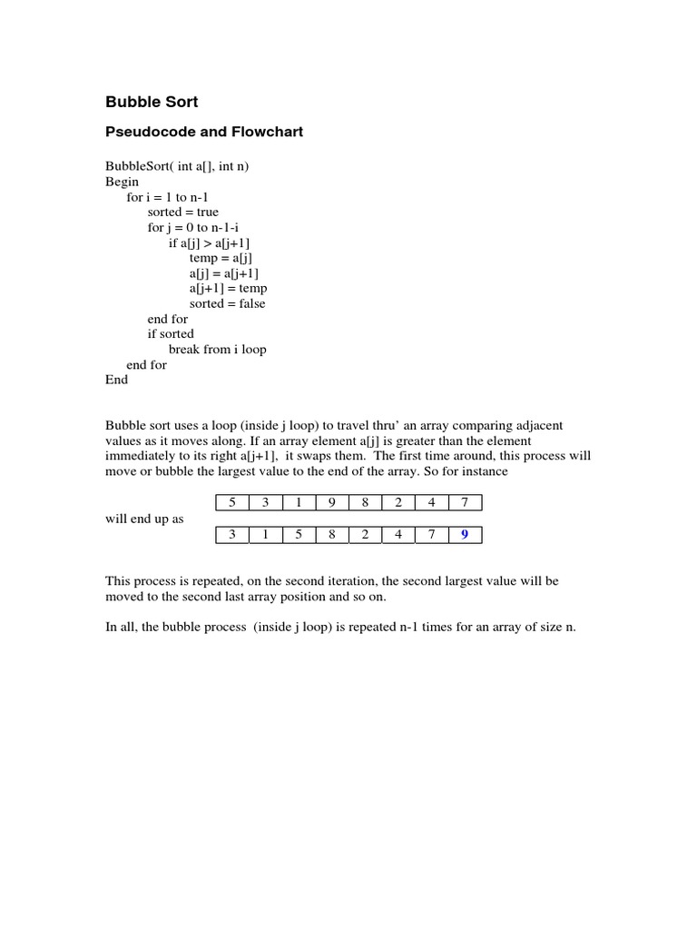 Bubble Sort Pdf
