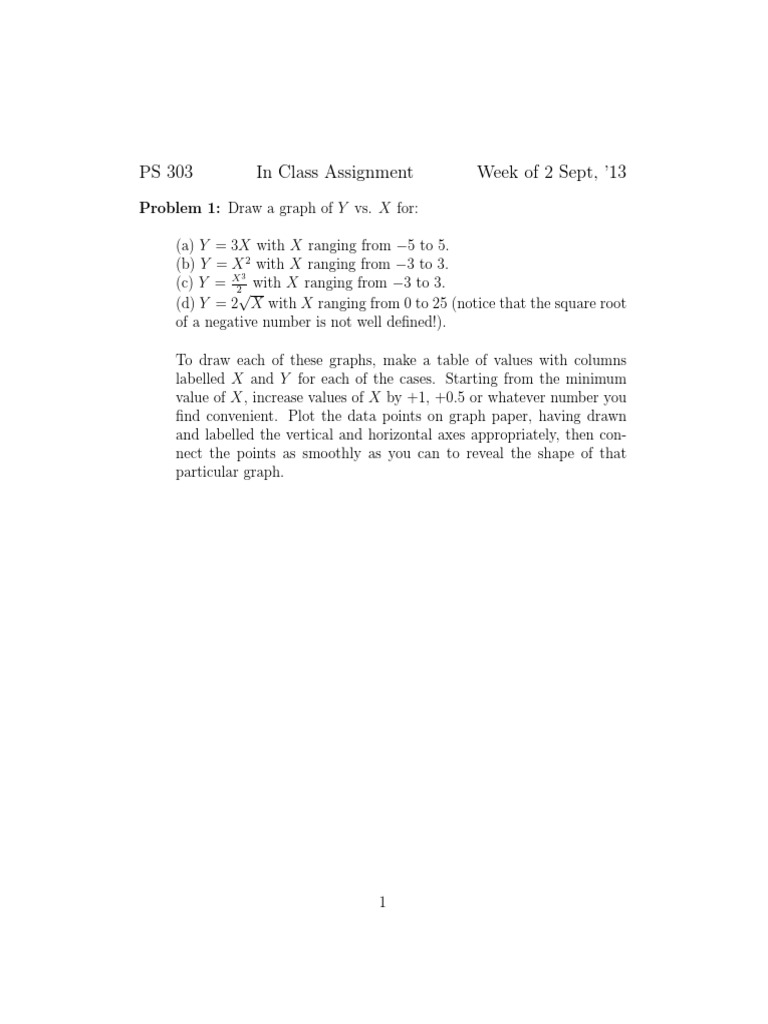 P S 303 in Class Assignment 1 | PDF