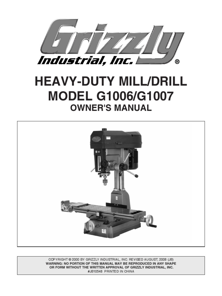 g1006 Milling Machine | PDF | Machining | Machines