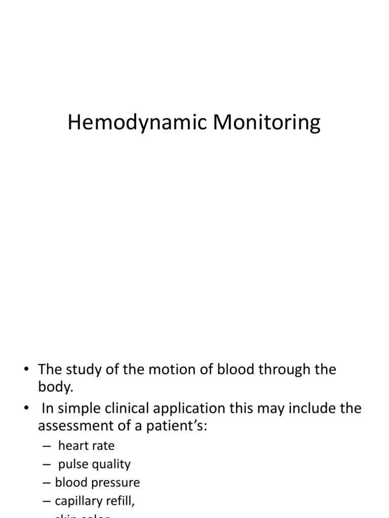 Hemodynamic Monitoring | PDF | Heart | Atrium (Heart)