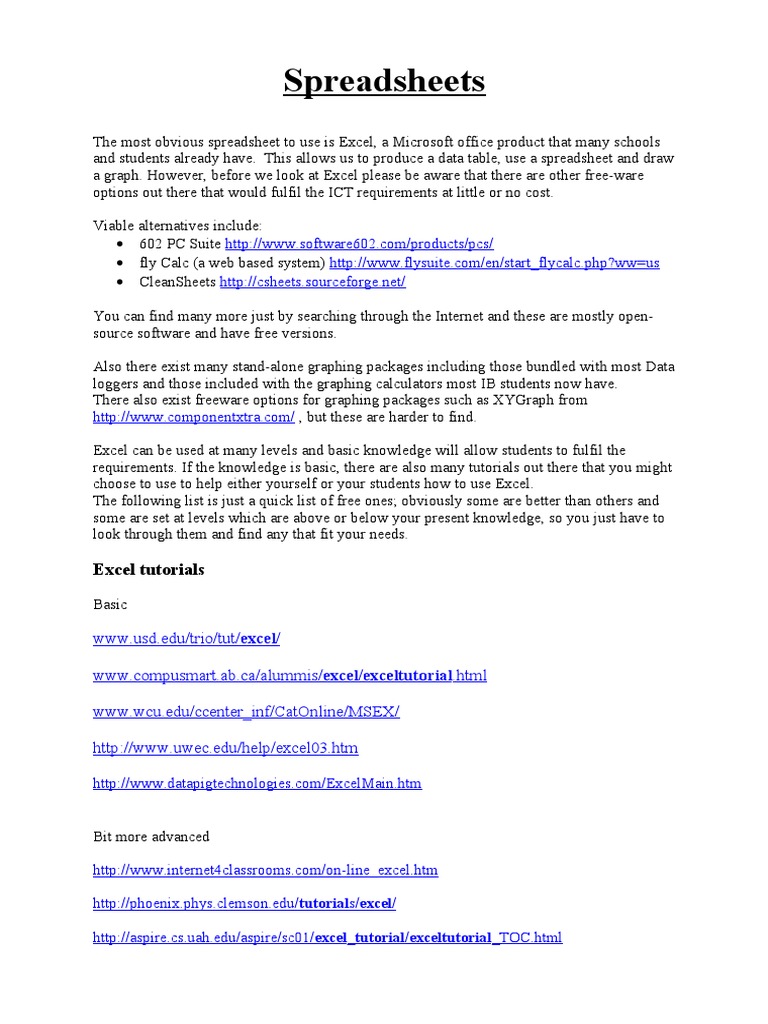 Spread Sheets Modified 08 | PDF | Microsoft Excel | Spreadsheet