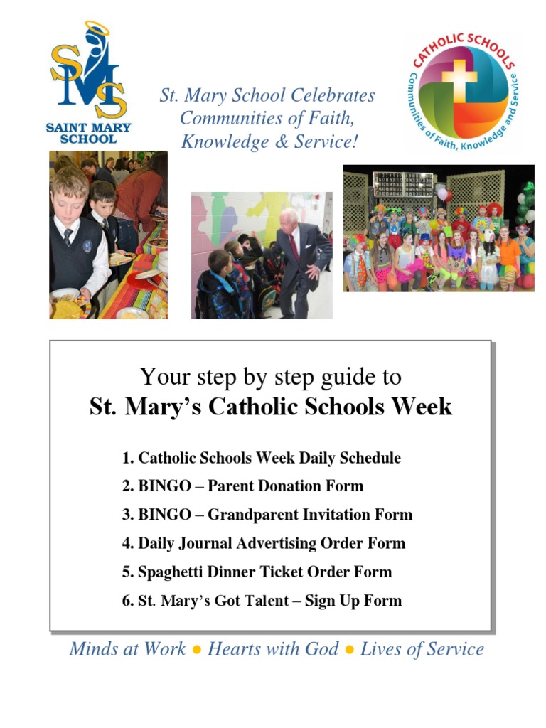 Catholic Schools Week Schedule and Packet 2014 | PDF | Catholic Church ...
