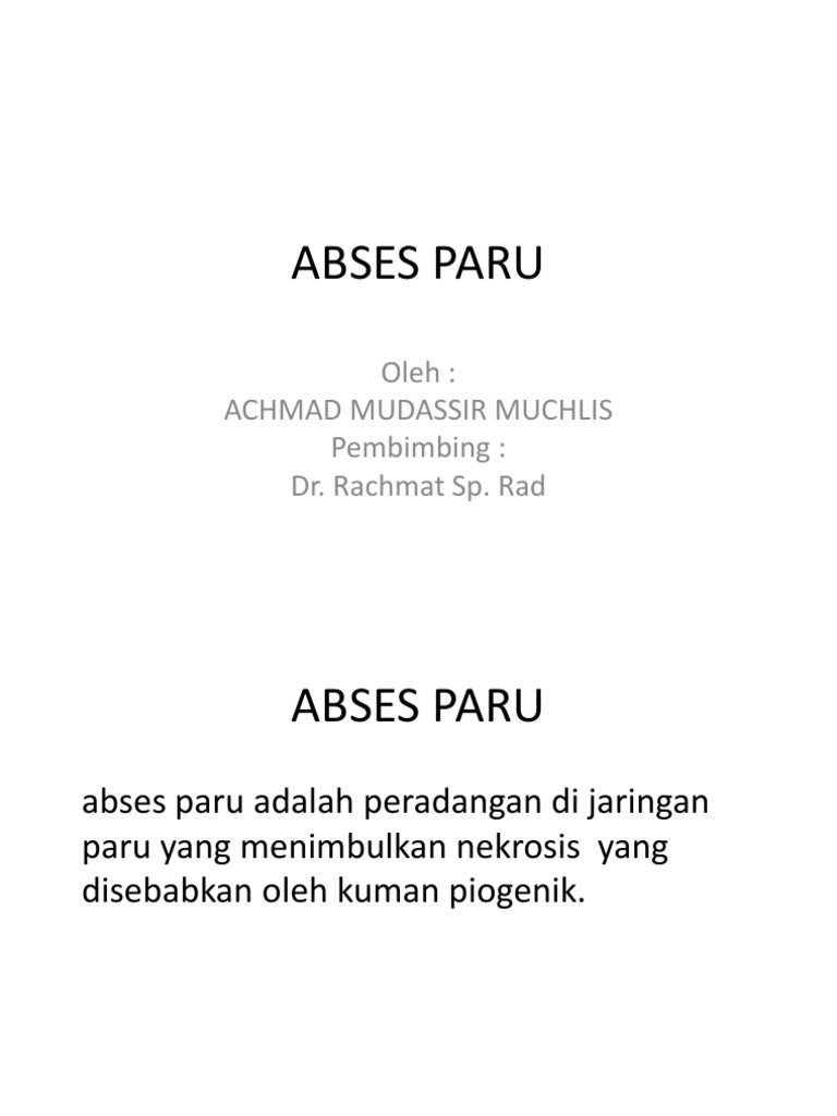 Abses Paru | PDF