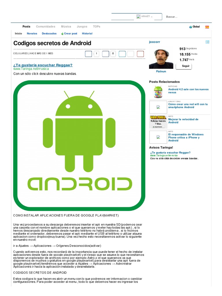 Códigos Secretos y Tips para Android | PDF | Android (sistema operativo ...