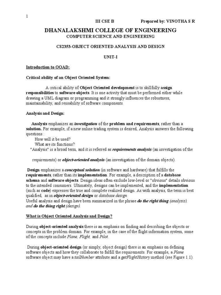 Ooad Unit I Notes | PDF | Unified Modeling Language | Use Case