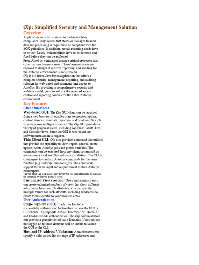 Autosys iXP | PDF | Command Line Interface | Web Application