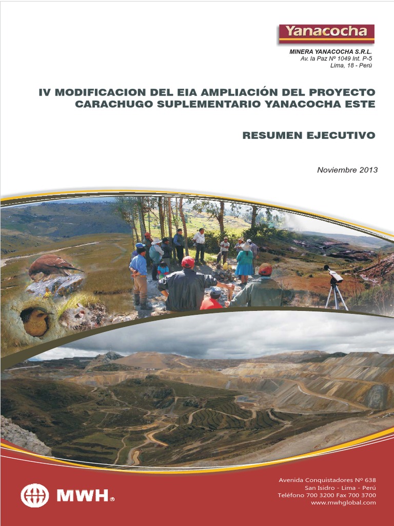 Minera Yanacocha - IV Modificacion Del EIA Ampliación Del Proyecto ...