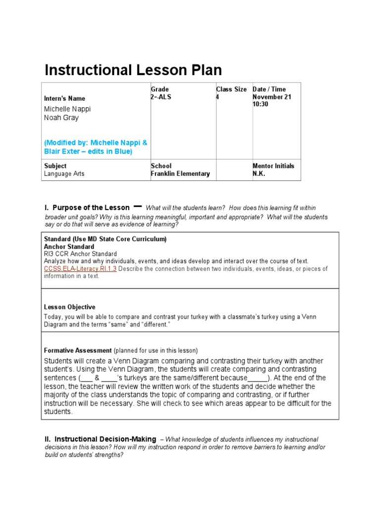 Instructional Lesson Plan | PDF | Cognition | Semiotics