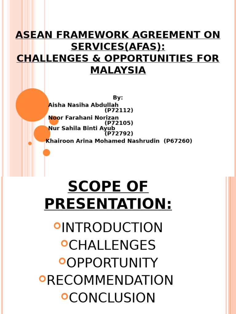 Asean Framework Agreement On Services (AFAS) | PDF | Single Market ...