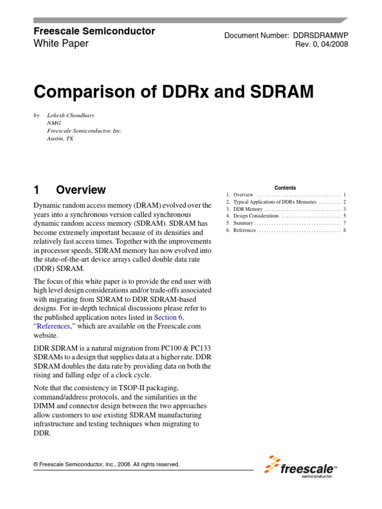 Ddr Sdr Sdram Comparision Pdf Random Access Memory Dynamic Random Access Memory