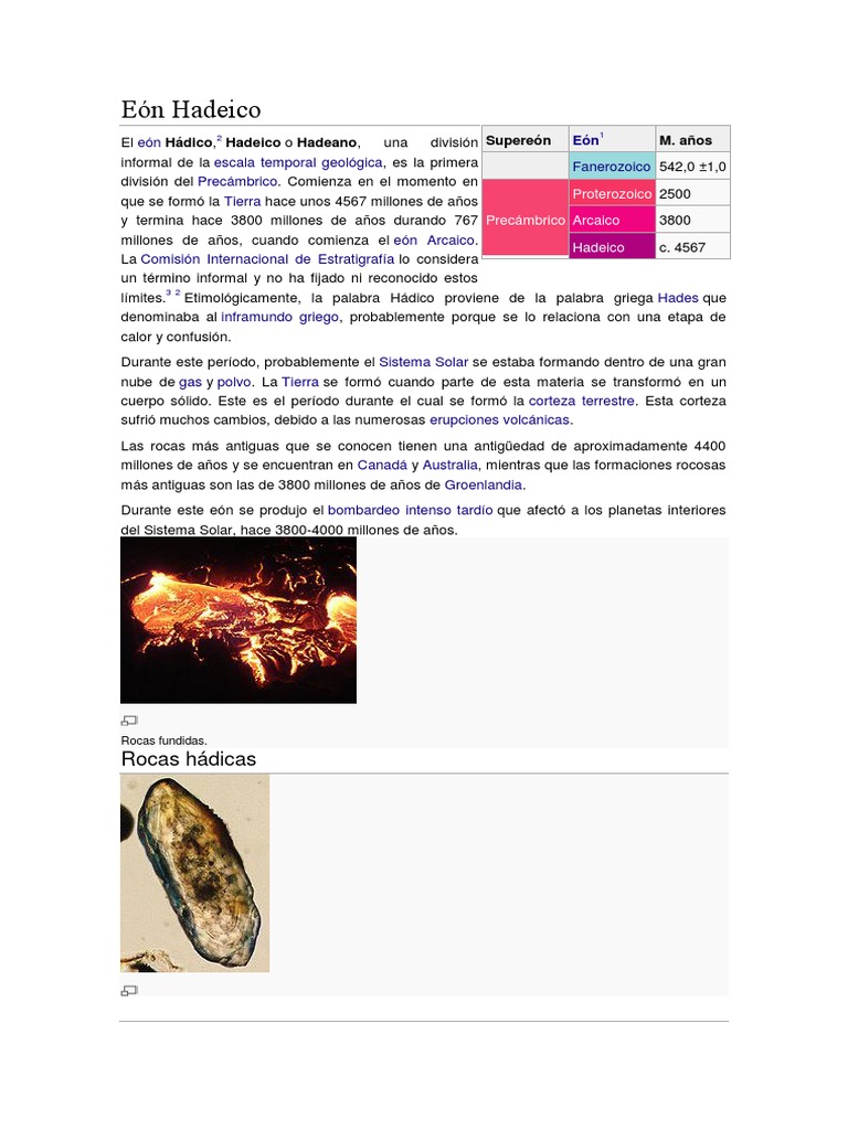 Eón Hadeico | PDF | Ciencia planetaria | Planetas Del Sistema Solar