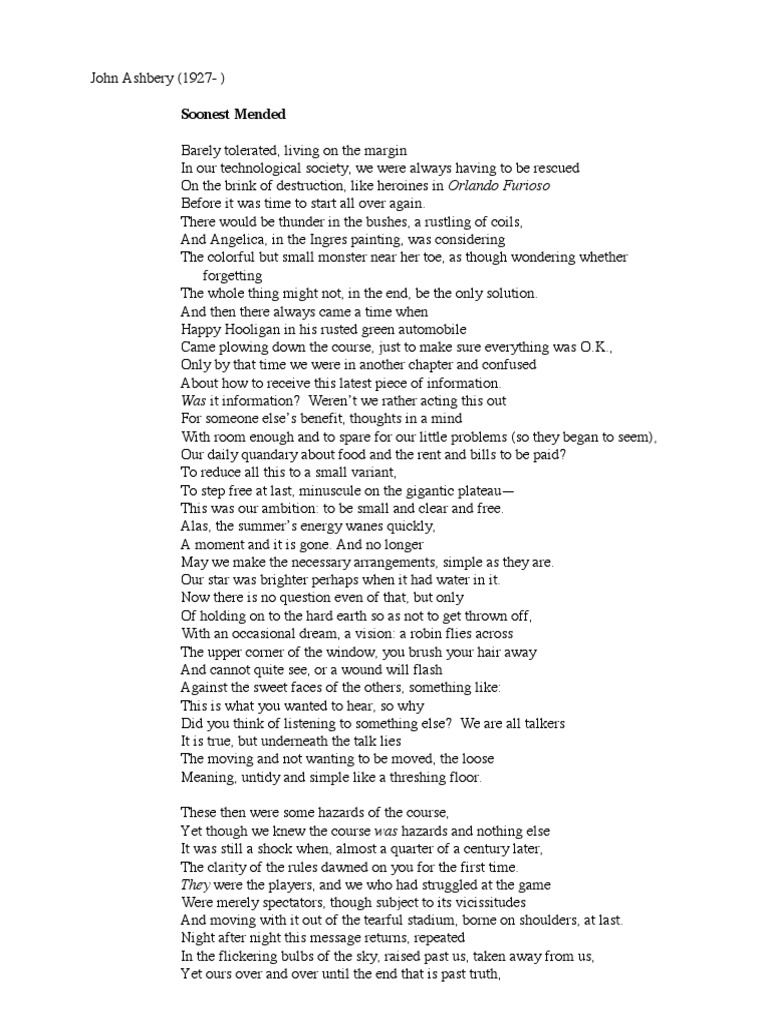 Ashbery Poems | PDF | Science | Philosophical Science