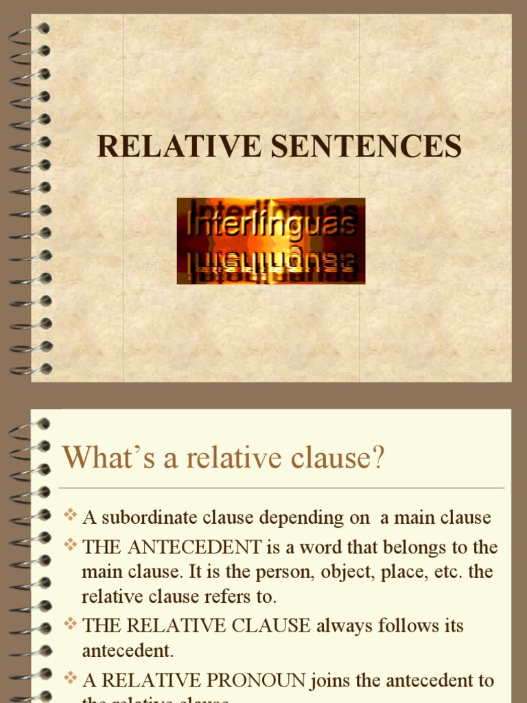 Relatives 2 | PDF | Clause | Syntactic Relationships