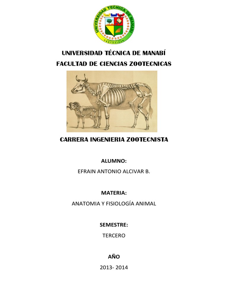 Carátula UTM: Anatomía y Fisiología Animal | PDF