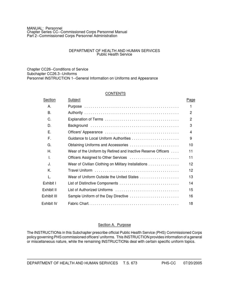 PHS Commissioned Corps Uniform Policy | PDF | Hairstyle | United States ...