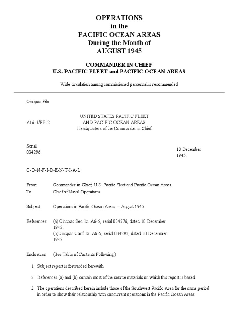 1945-8-1 CINCPAC Operations in The Pacific Ocean Areas August 1945 ...