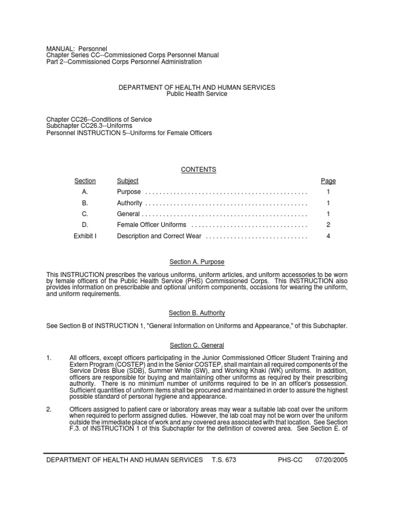 USPHS - Uniforms For Female Officers | PDF | Clothing | Sweater