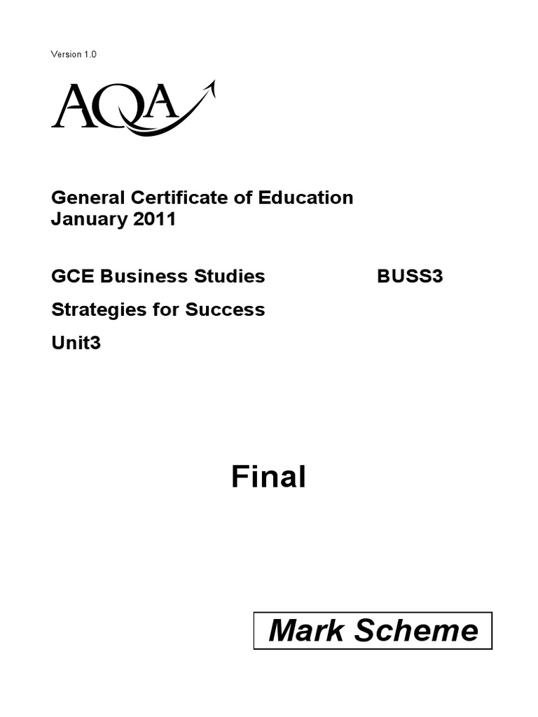 Aqa Buss3 W Ms Jan11 | PDF | Argument | Educational Assessment Aqa Buss3 W Ms Jan11 | PDF | Argument | Educational Assessment