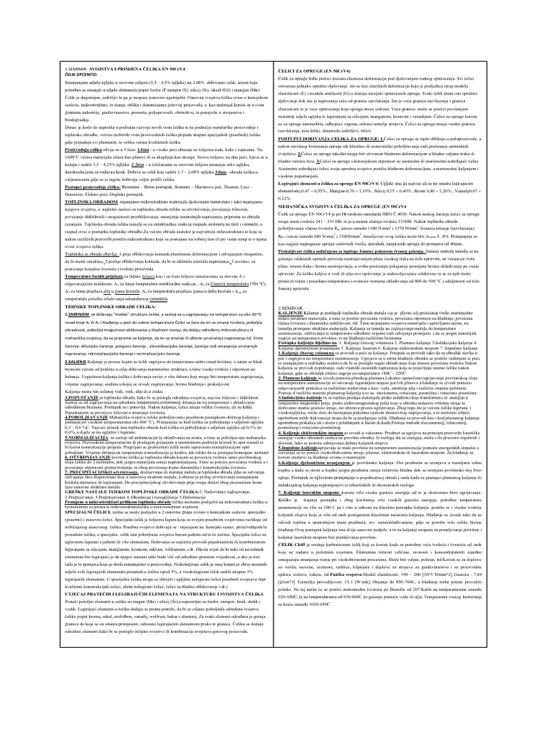 Postupci Toplinske Obrade | PDF