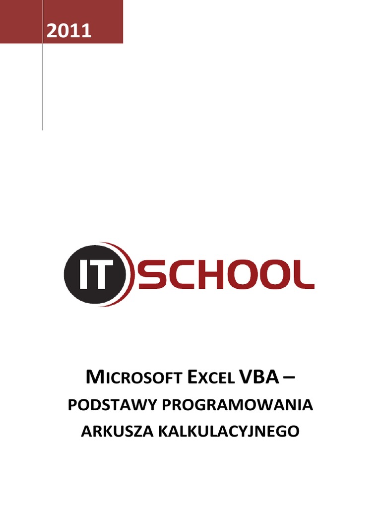 Microsoft Excel Vba Podstawy Programowania Arkusza Kalkulacyjnego | PDF