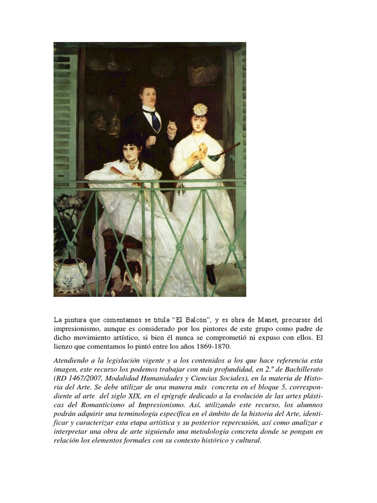 Balcon Manet | PDF | Impresionismo | Édouard Manet