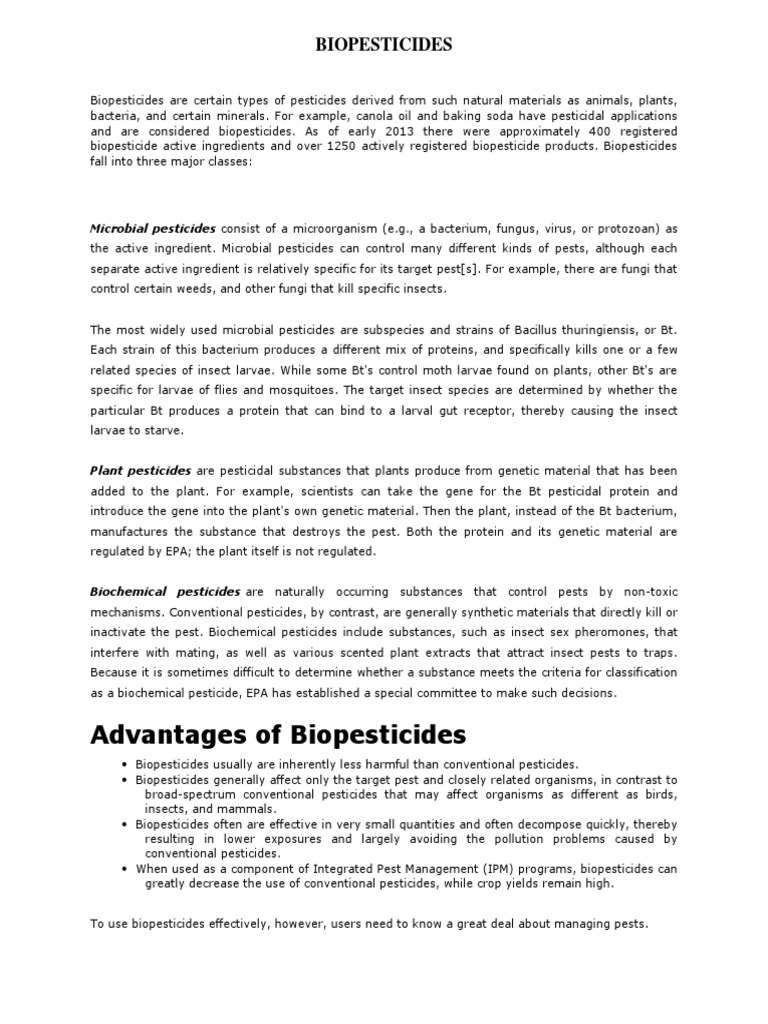 An In-Depth Look at Biopesticides: Their Classes, Mechanisms, and ...
