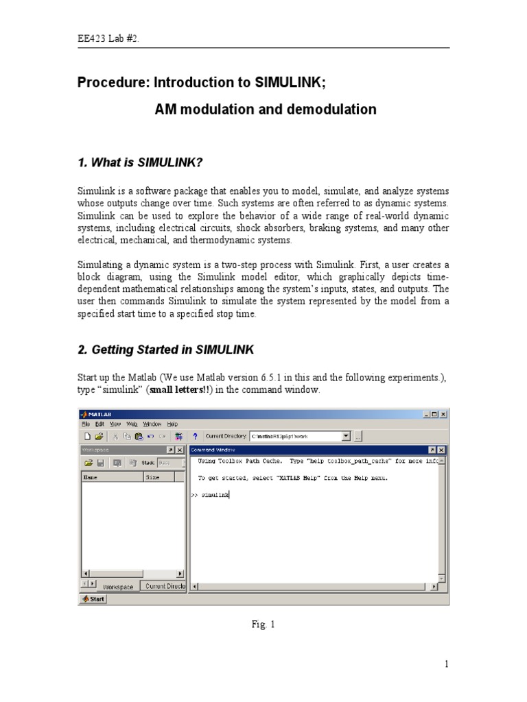 Procedure: Introduction To SIMULINK AM Modulation and Demodulation ...