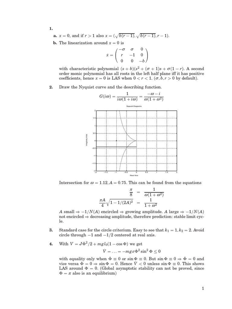 A. X B. The Linearization Around X: Nyquist Diagrams 2 | PDF | Theoretical Physics | Mechanics