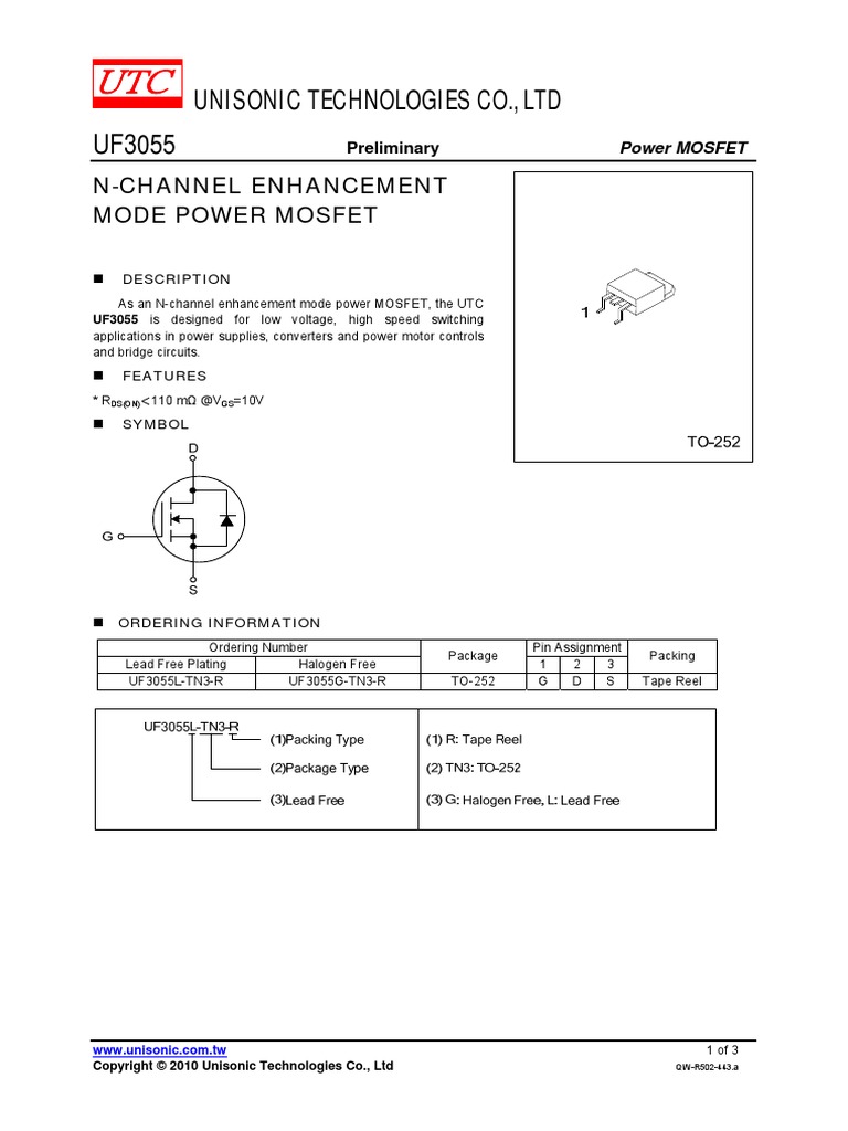 Data Sheet Pdf Field Effect Transistor Mosfet