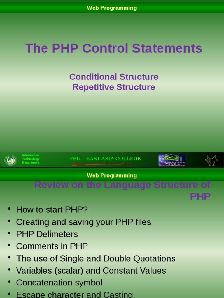 PHP Control Statements | PDF | Php | Variable (Computer Science)