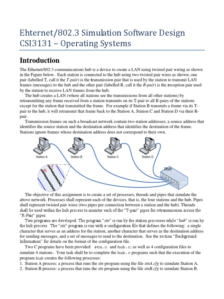 Ehternet/802.3 Simulation Software Design CSI3131 - Operating Systems | PDF | Ethernet | Command ...