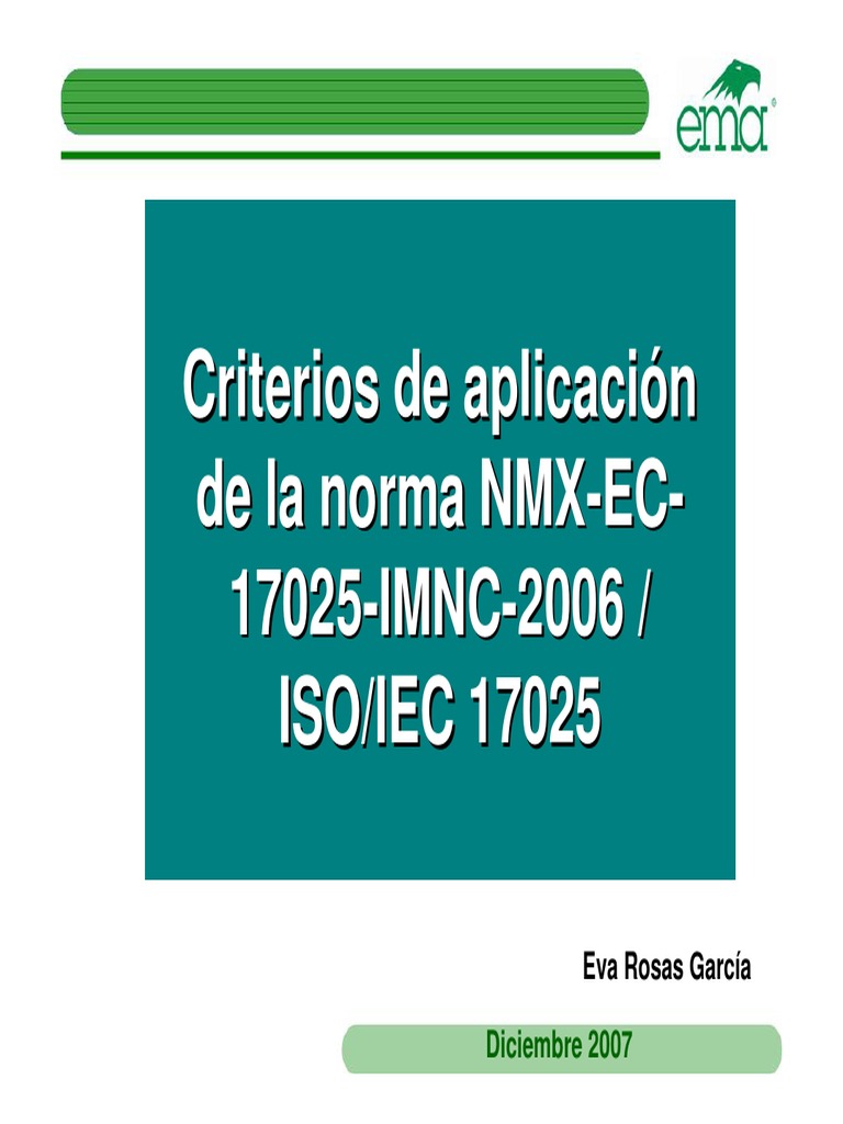 Criterios Aplicacion Nmx-Ec-17025-Imnc-2006 Ema PDF | PDF