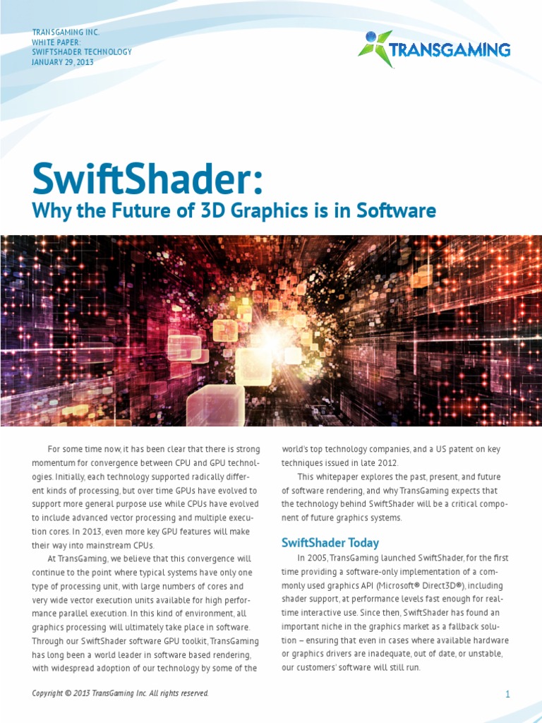 TransGaming SwiftShader Whitepaper-20130129 | PDF | Graphics Processing ...