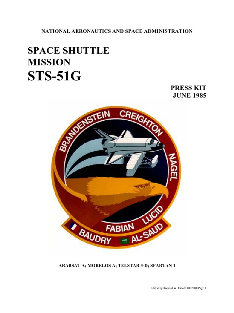 NASA Space Shuttle STS-51G Press Kit | PDF | Satellite | Space Shuttle