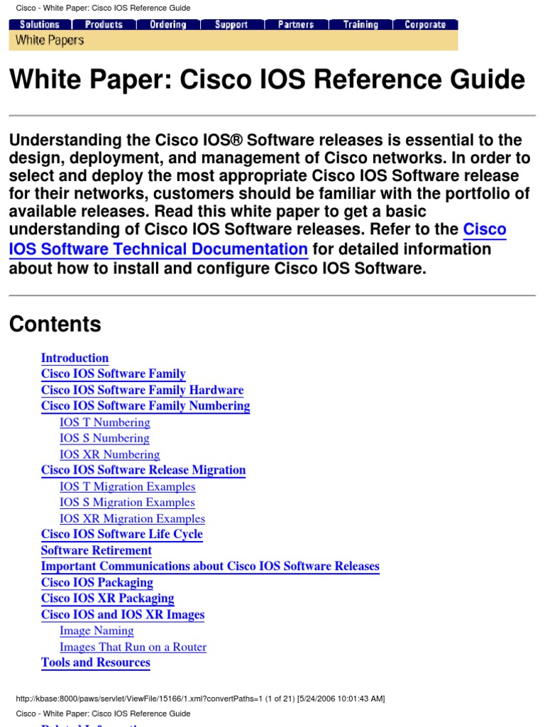 Cisco Ios Reference Guide Cisco Systems Router Computing