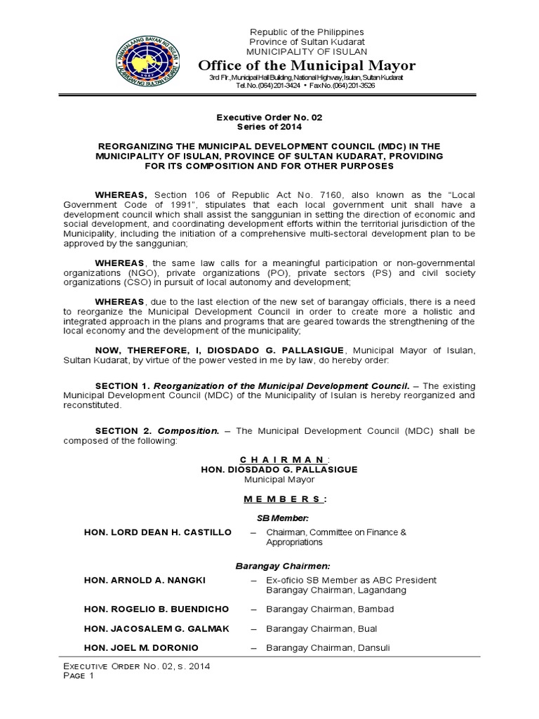 Executive Order - MDC | PDF