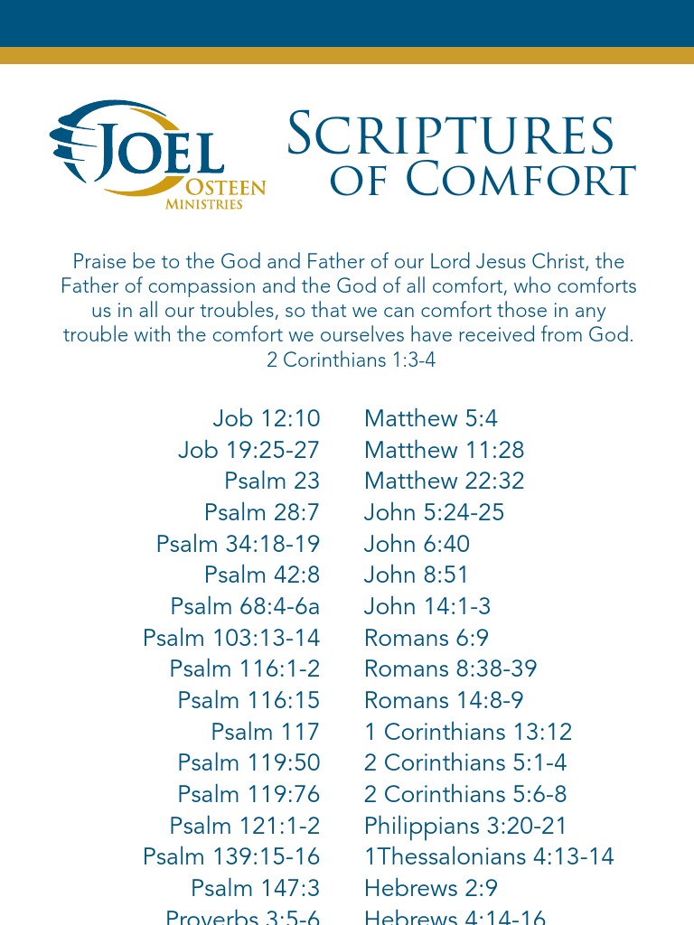 Comfort Scriptures Card | PDF | Religión y espiritualidad