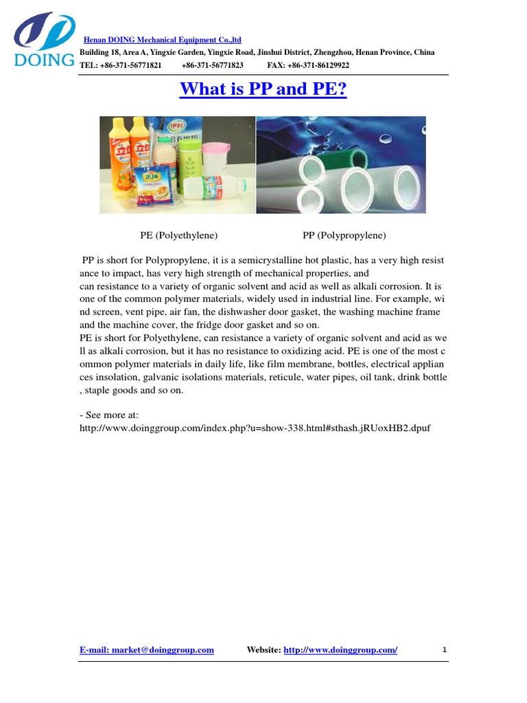 What Is PP and PE | PDF