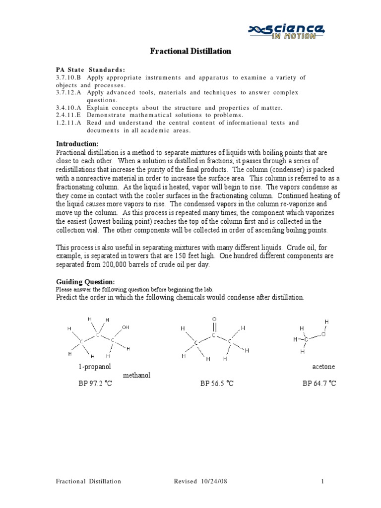 Fractional Distillation | PDF | Distillation | Unit Operations