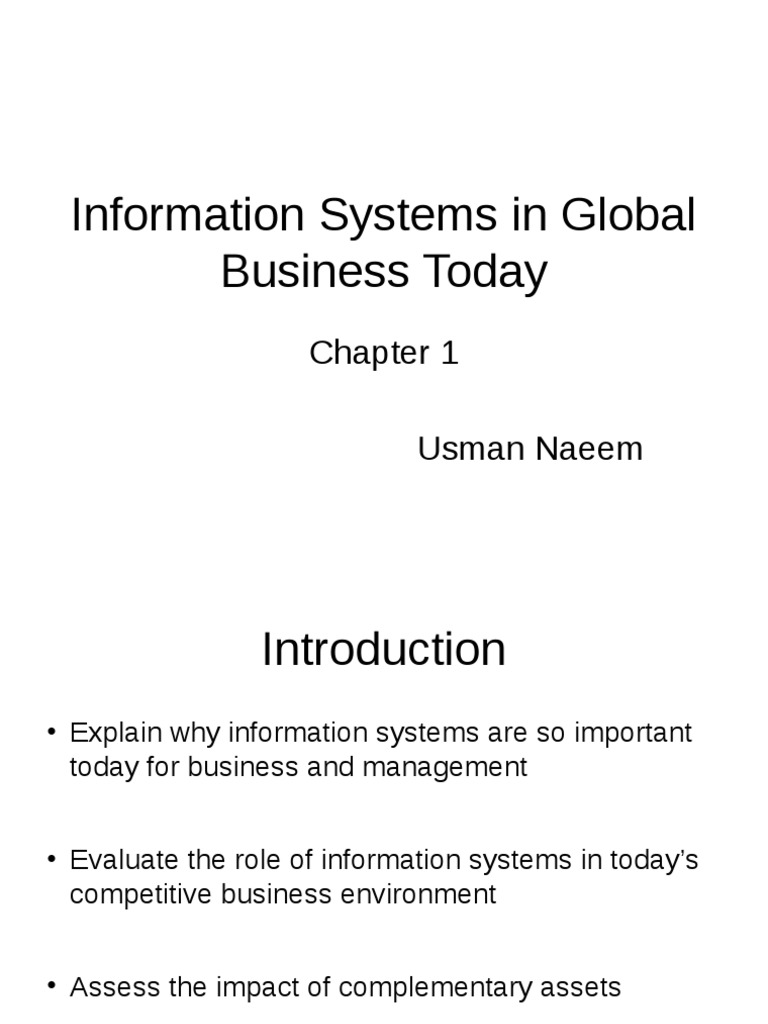 1.information Systems in Global Business Today | PDF | Information ...