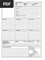 Star Wars D6 Character Sheet | PDF | Nature