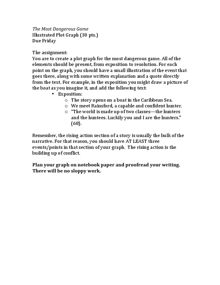 The Most Dangerous Game Plot Graph | PDF