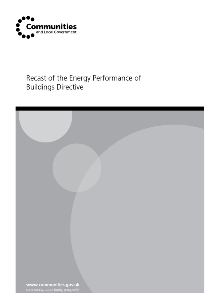 Recast of The Energy Performance of Buildings Directive - CLG ...