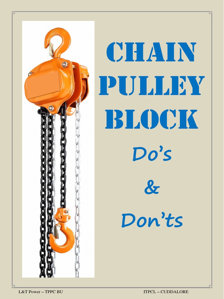 Chain Block Do's & Dont's | PDF | Elevator | Wear