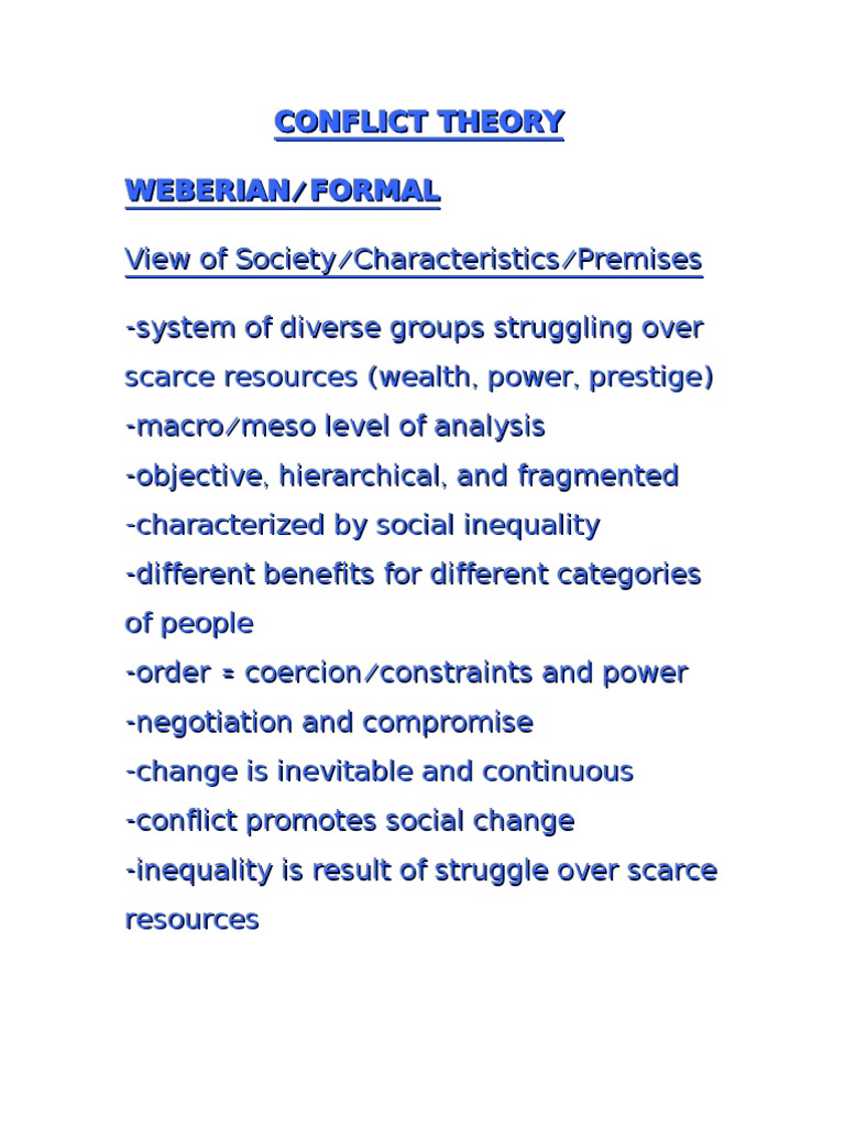 Overview of Conflict Theory Concepts | PDF