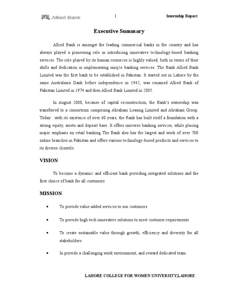 Executive Summary | Banking | Financial Services