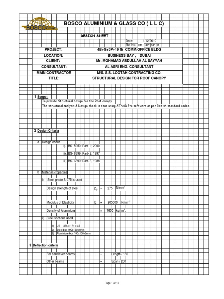 Calculation Sheet | PDF | Civil Engineering | Applied And ...