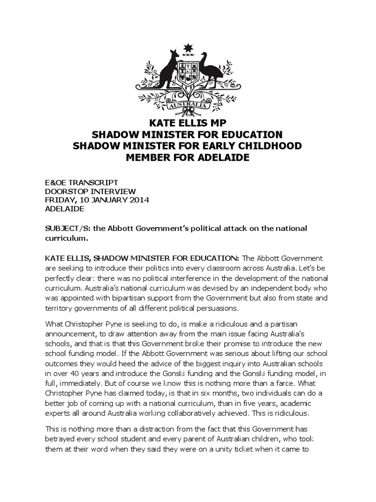 Kate Ellis MP | PDF | Curriculum | Teaching And Learning