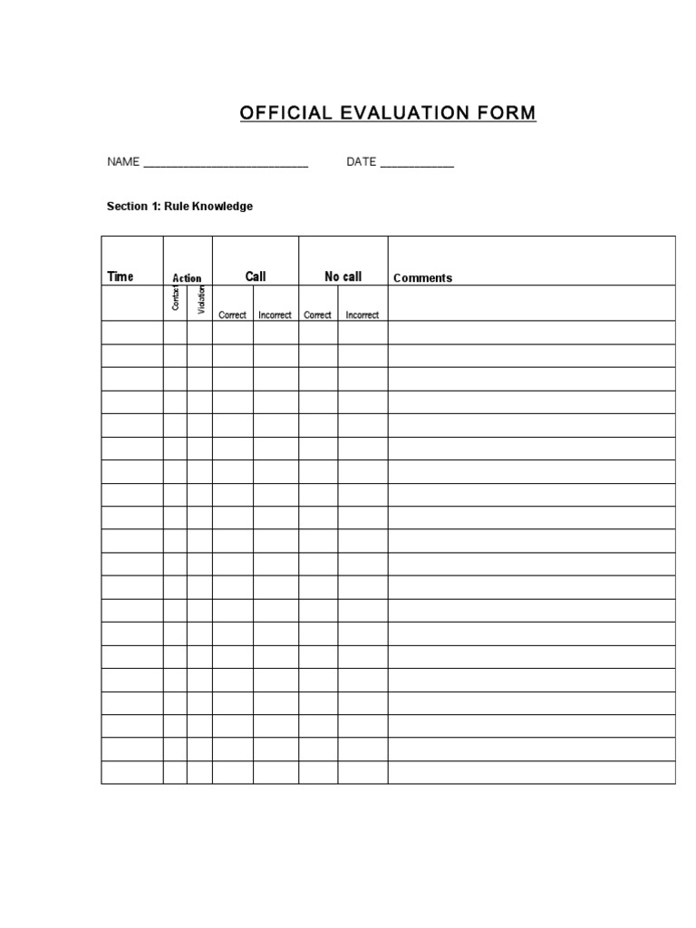 Official Evaluation Form Template | PDF